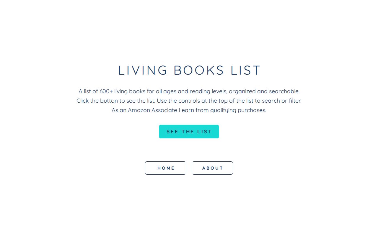 Living Books List - Organized & Searchable